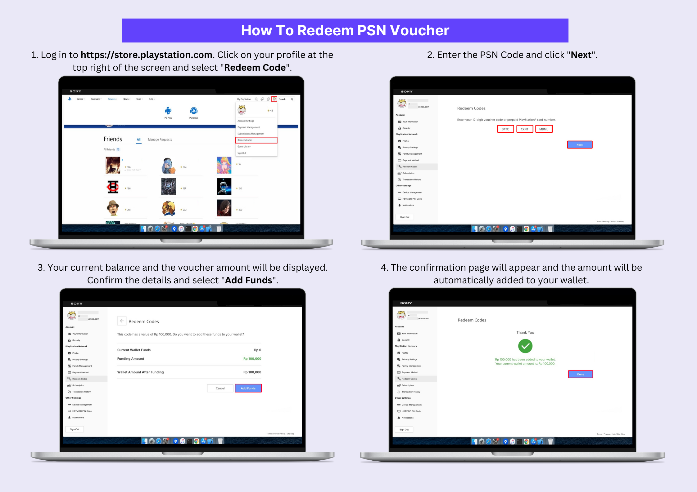 How To Redeem PSN Voucher – Codashop مصر (Egypt)